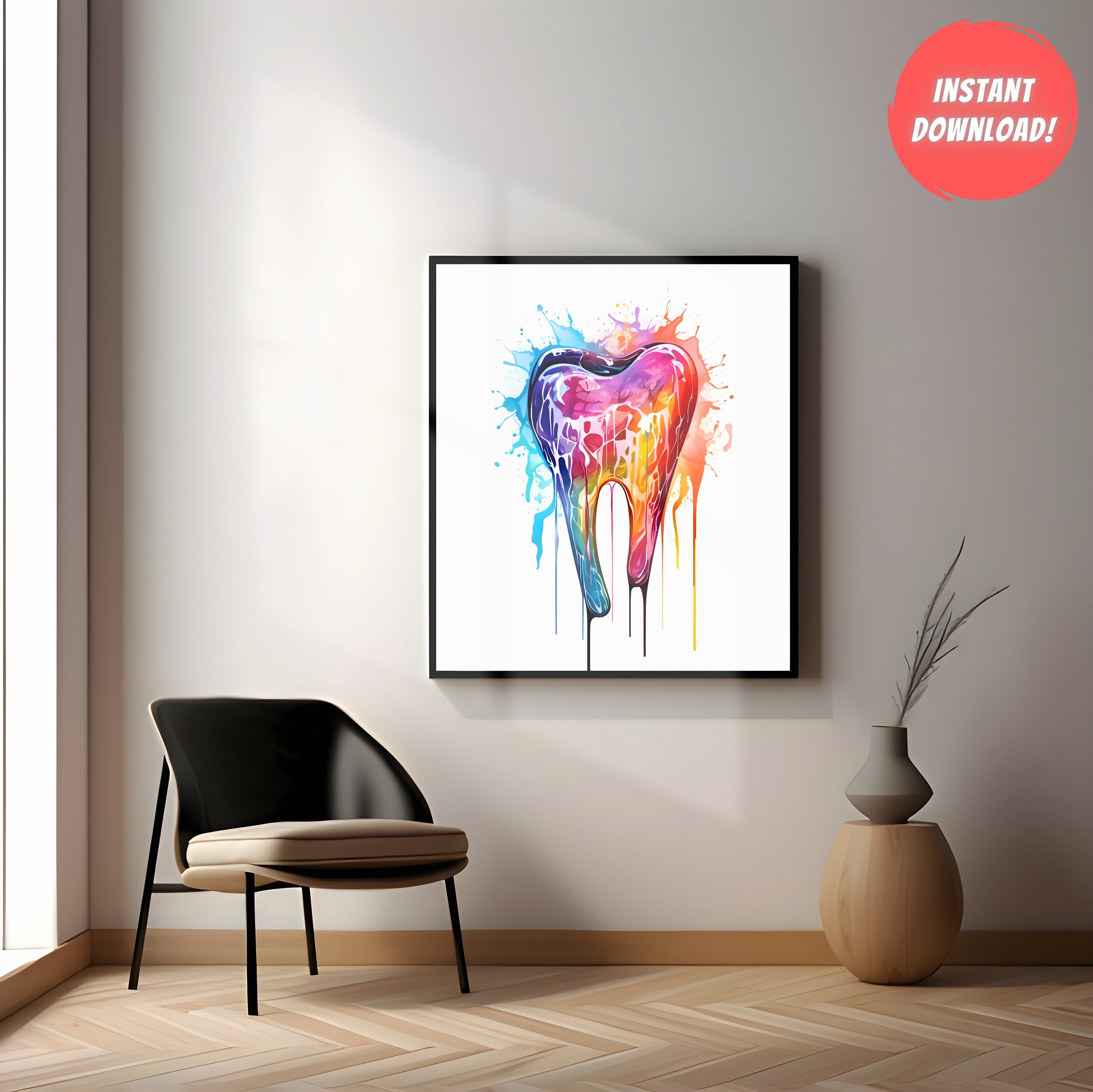 Dental Wall Art for Dental Office Wall Decor for Dentist Gift Colorful ...