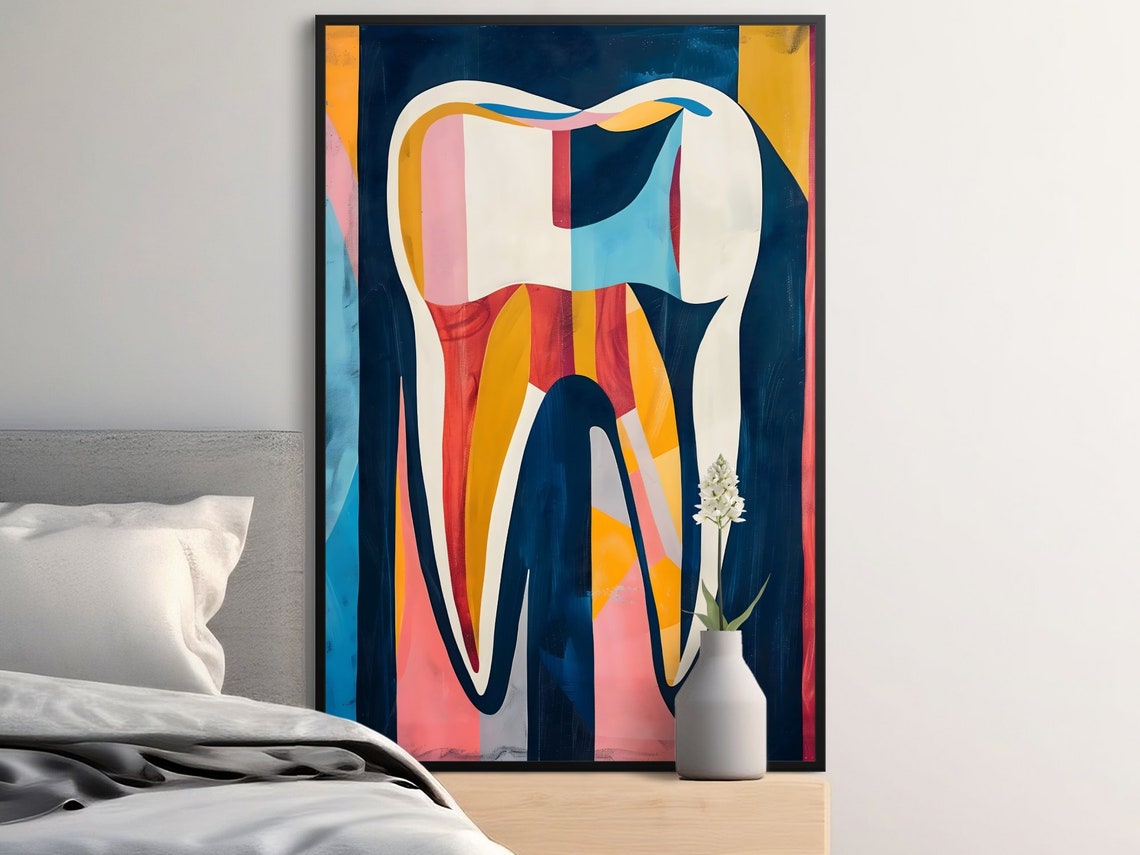Dental Wall Art for Dental Office Wall Decor for Dentist Gift Colorful ...