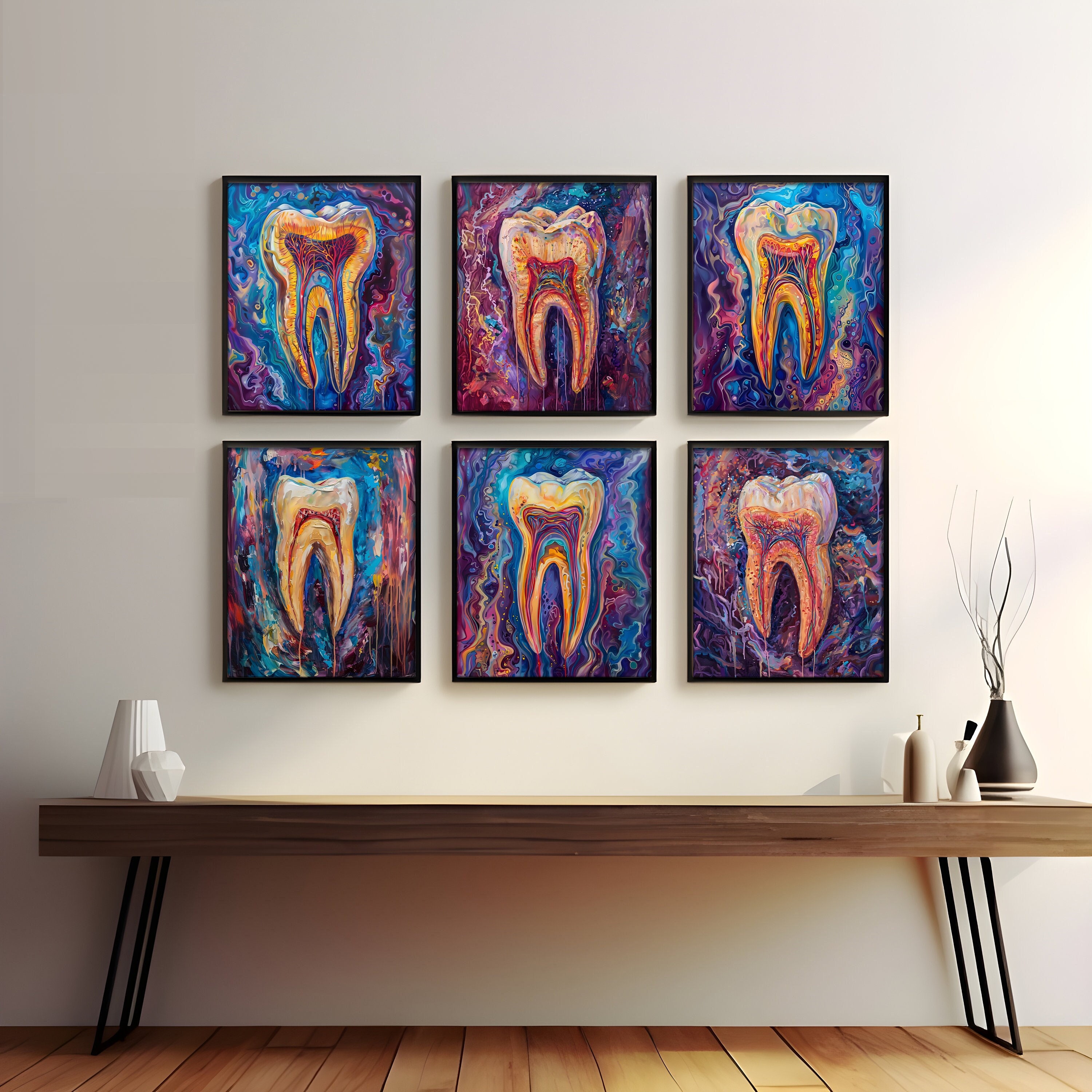 Dental Wall Art for Dental Office Wall Decor for Dentist Gift Colorful ...