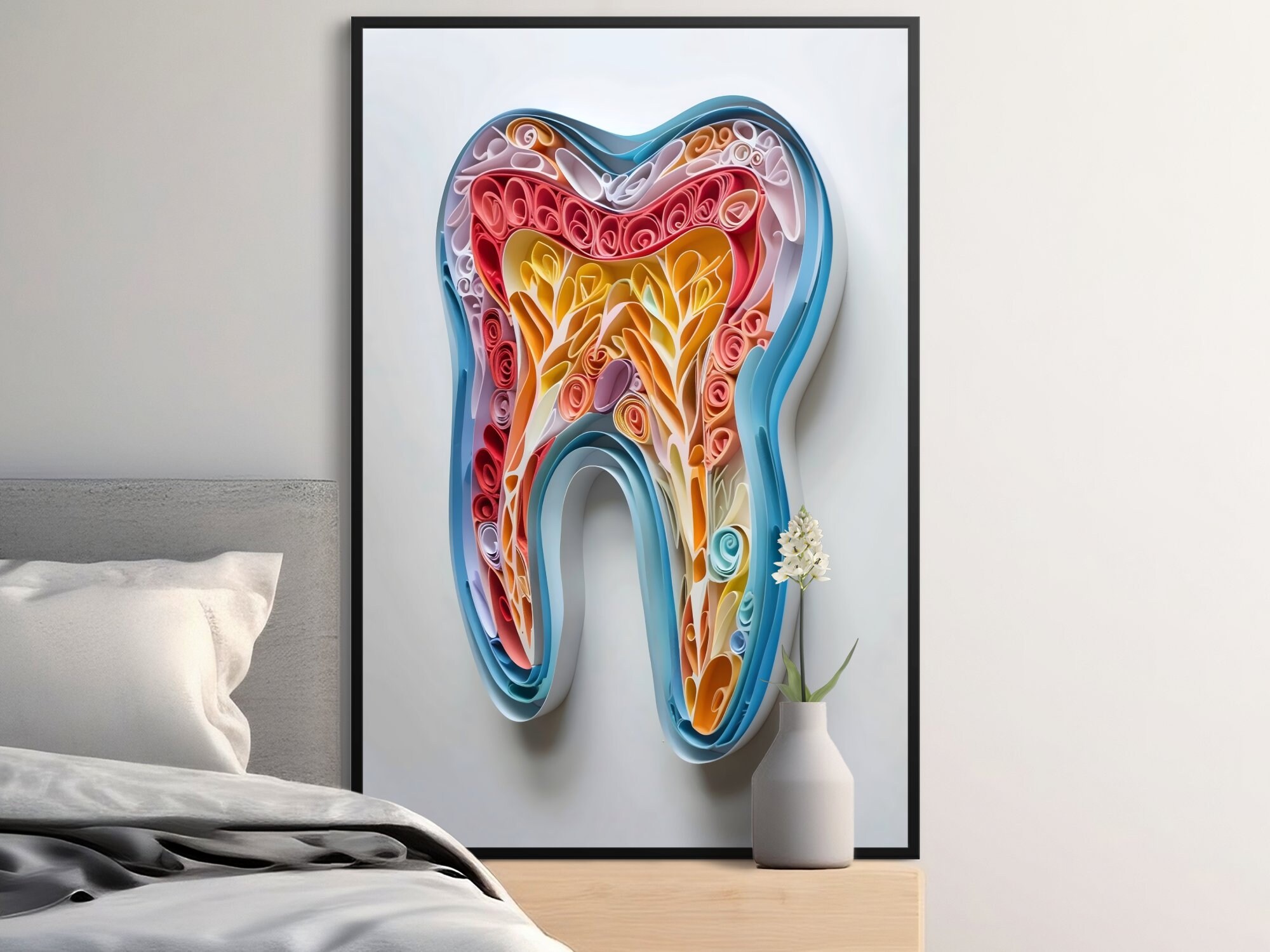 Dental Wall Art for Dental Office Wall Decor for Dentist Gift Colorful ...
