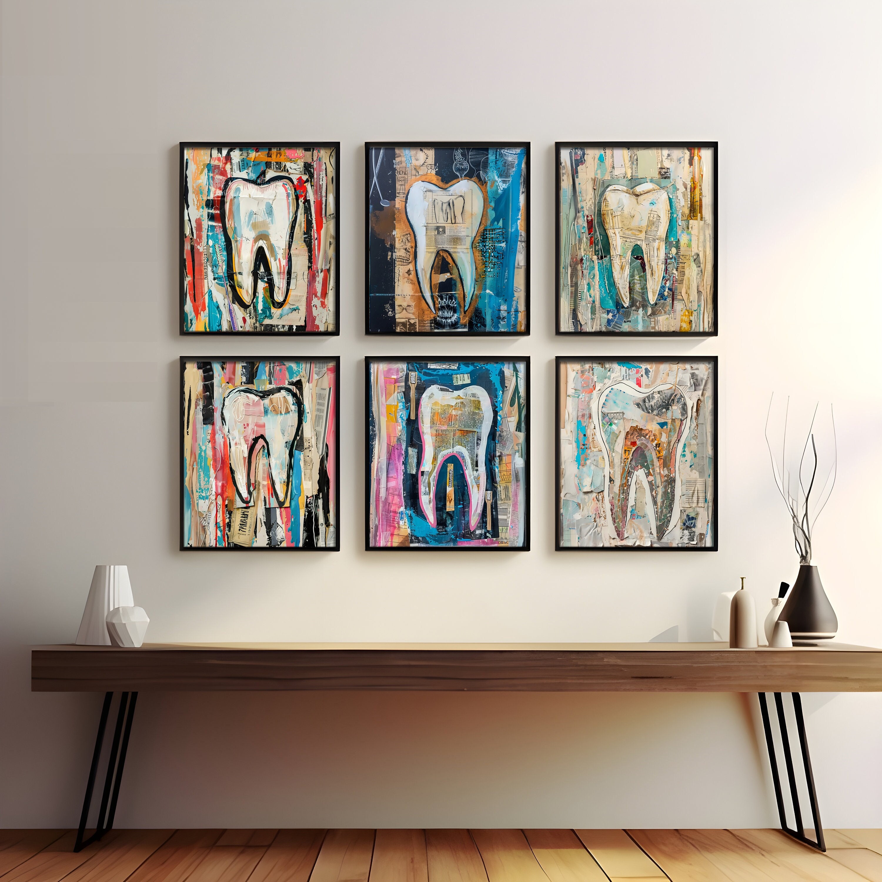 Dental Wall Art for Dental Office Wall Decor for Dentist Gift Colorful ...