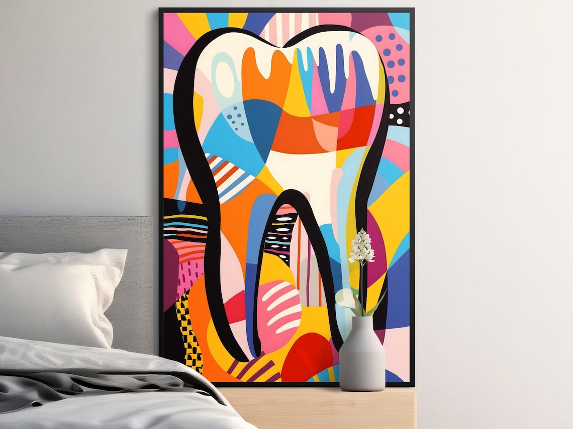 Dental Wall Art for Dental Office Wall Decor for Dentist Gift Colorful ...