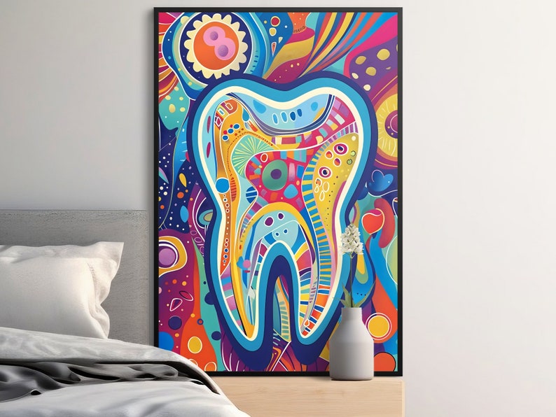 Dental Wall Art for Dental Office Wall Decor for Dentist Gift Colorful ...