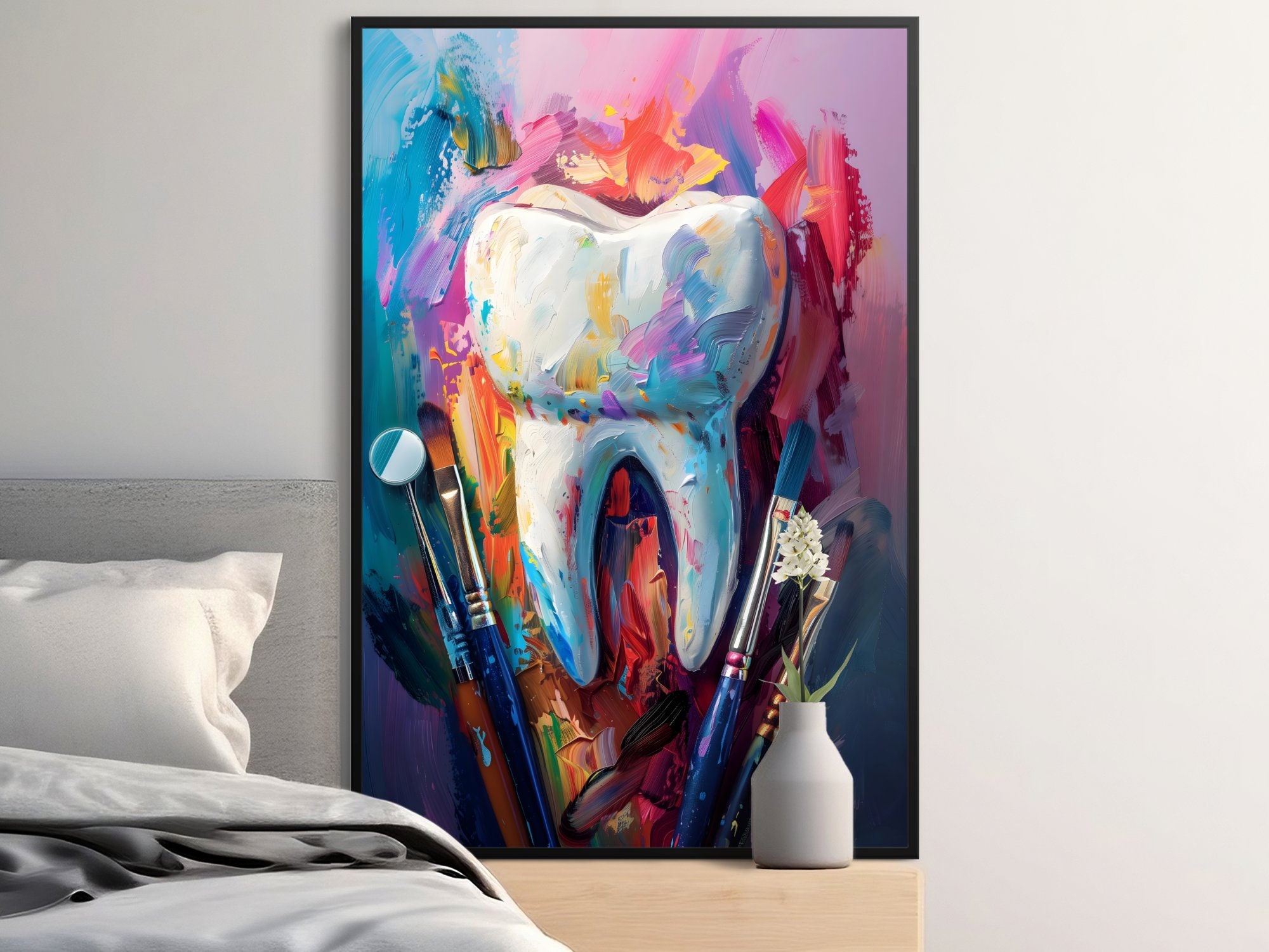 Dental Wall Art for Dental Office Wall Decor for Dentist Gift Colorful ...