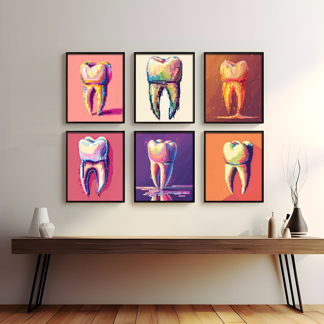 Dental Wall Art for Dental Office Wall Decor for Dentist Gift Colorful ...