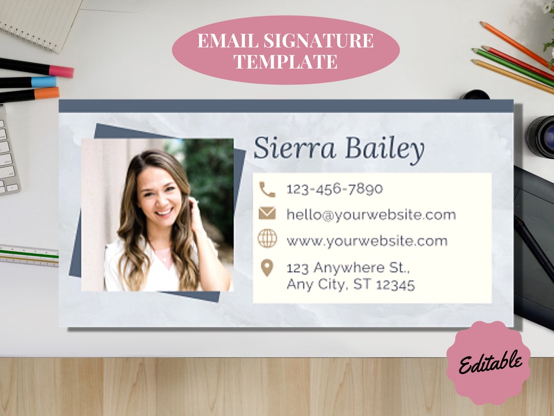 Email Signature Template, Editable Canva Email Marketing, Gmail ...