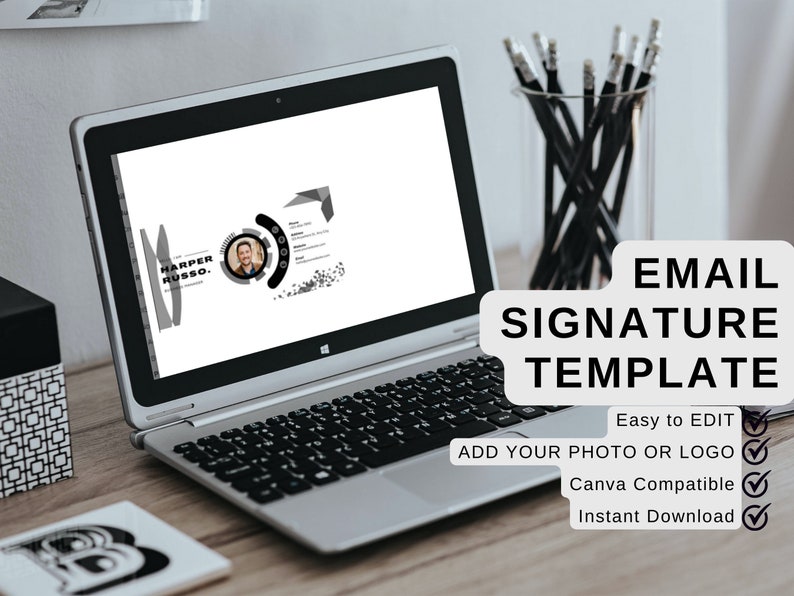 Email Signature Template Editable Canva Email Marketing - Etsy