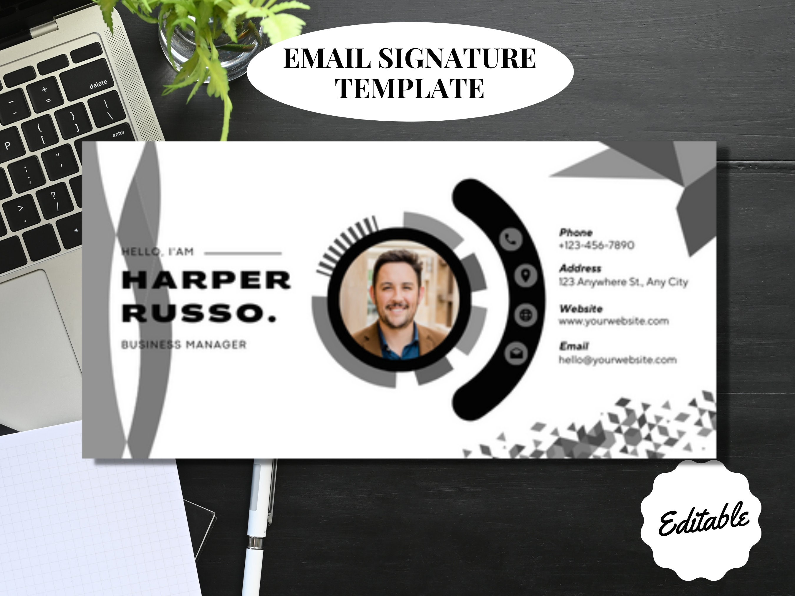 Email Signature Template, Editable Canva Email Marketing, Gmail ...