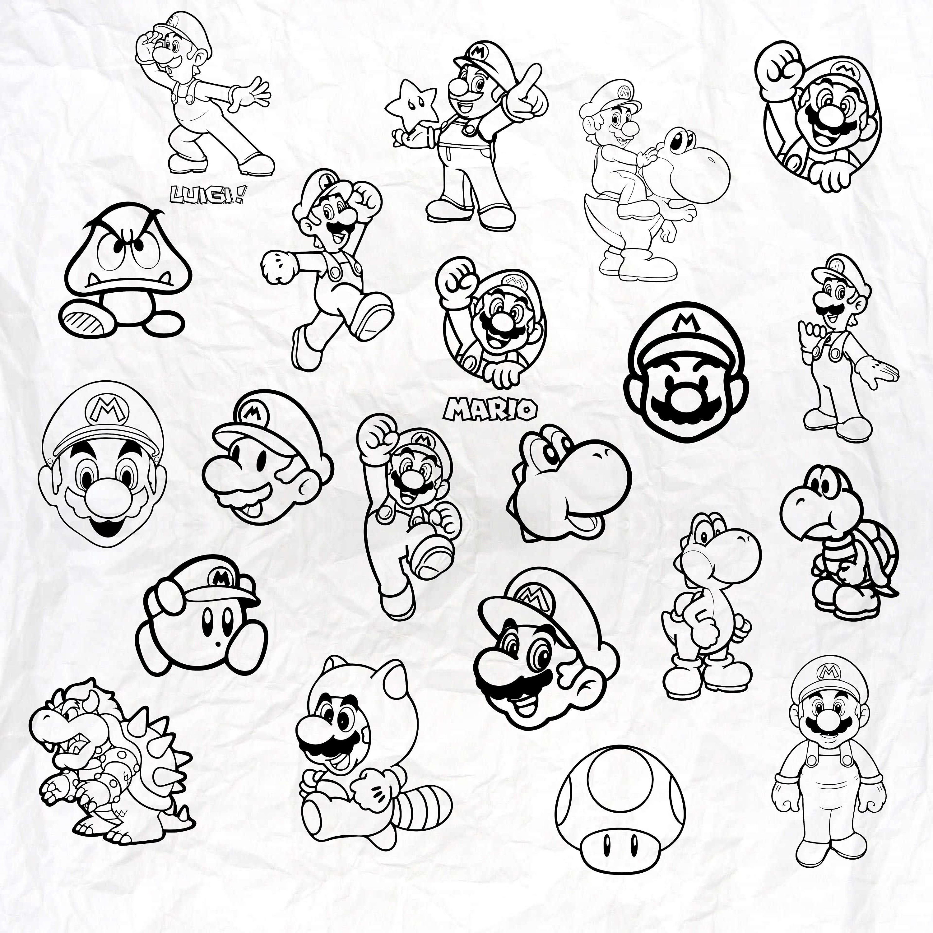 Super Mario Svg Super Mario Mario Svg Super mario outline - Etsy España