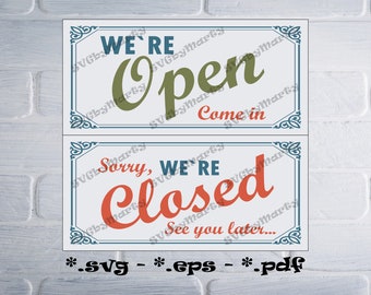 Open Sign Svg, Open Closed Sign Svg, Business Shop Cafe, Svg - Eps ...