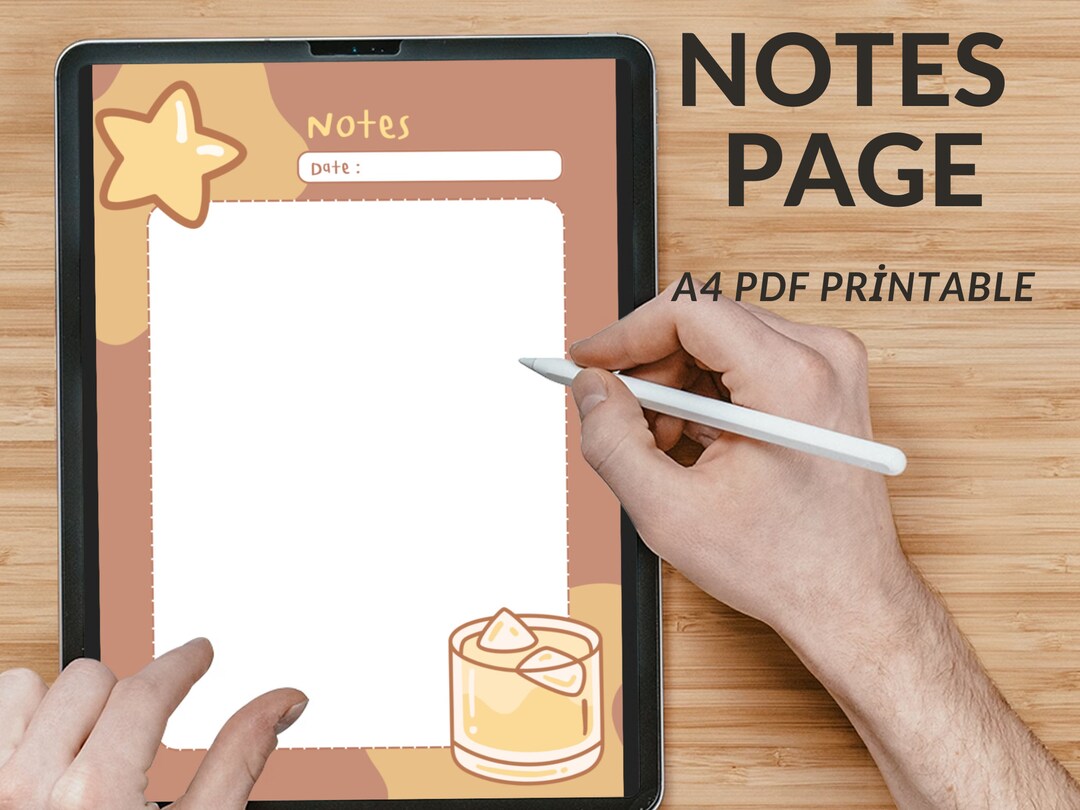Brown Star Notepad Notes Page Printable Notes Template Note - Etsy