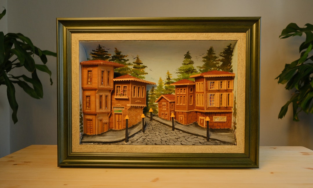 Handmade Relief Tableau, Framed Wall Art, Artwork , Relief Art, Home ...