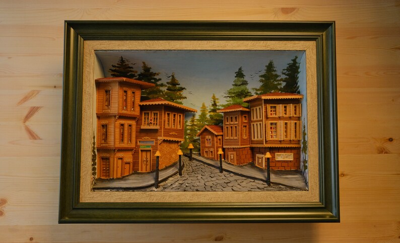 Handmade Relief Tableau, Framed Wall Art, Artwork , Relief Art, Home ...