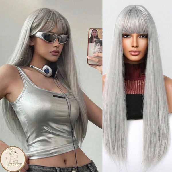 Silver Wig - Etsy