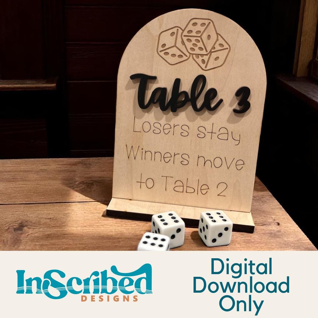 Bunco Table SVG – Laser Cut Bunco Sign | Game Night SVG | Bunco ...