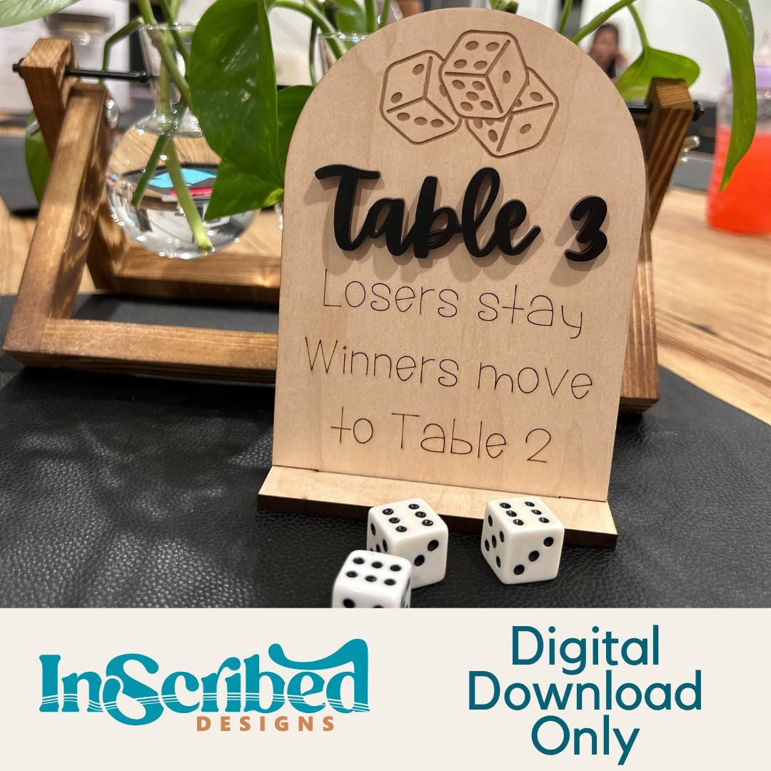 Bunco Table SVG – Laser Cut Bunco Sign | Game Night SVG | Bunco ...