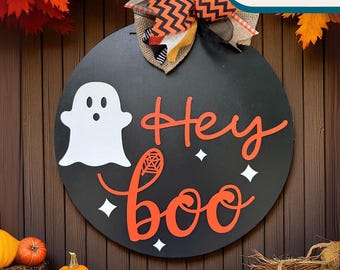 Hey Boo Ghost Sign, Digital Download, Glowforge Laser File, Cricut Cut ...