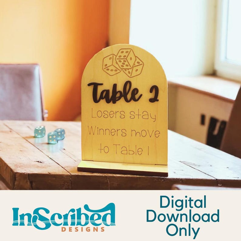 Bunco Table SVG – Laser Cut Bunco Sign | Game Night SVG | Bunco ...
