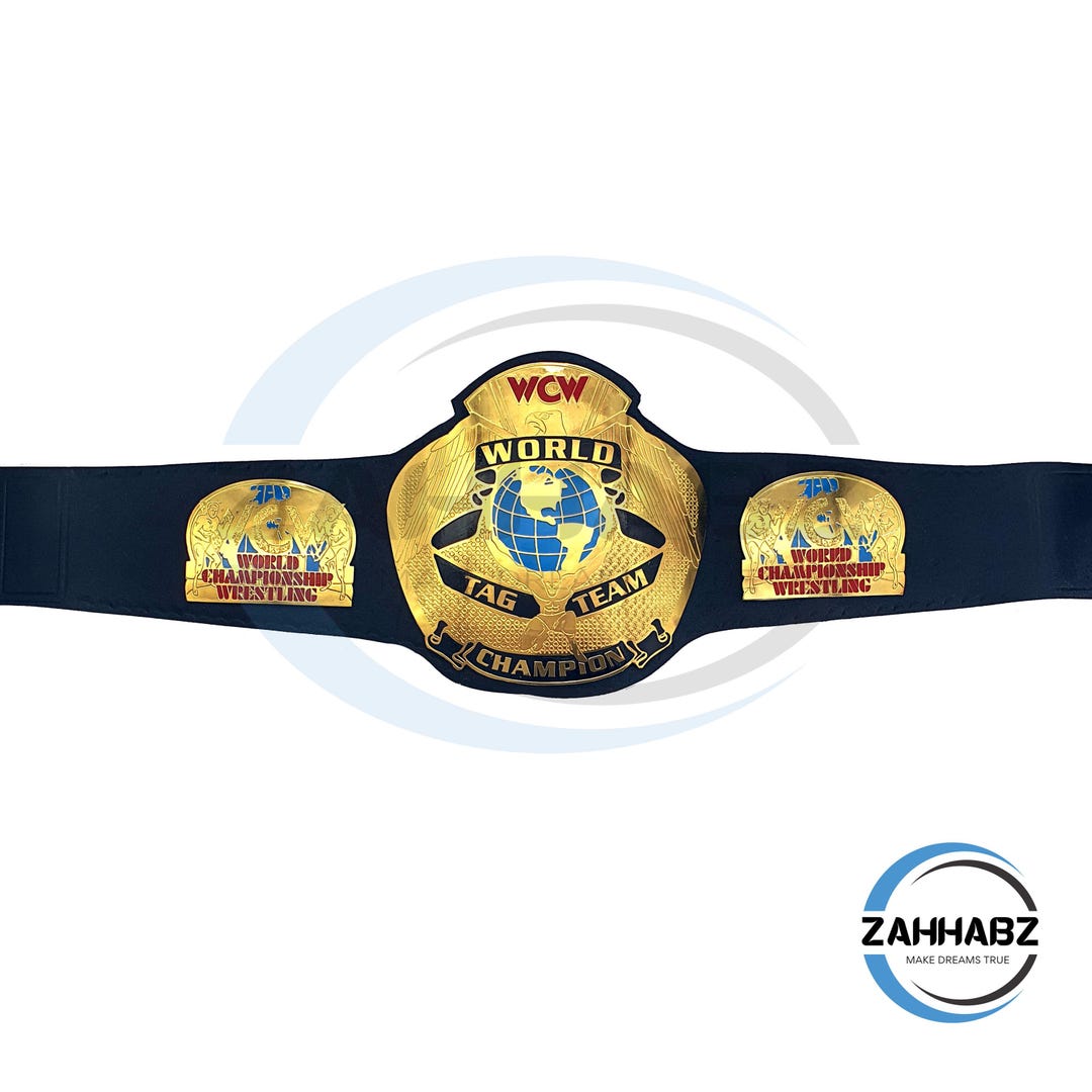 World Tag Team Replica Belt: Leather & Brass, Adult Size - Etsy