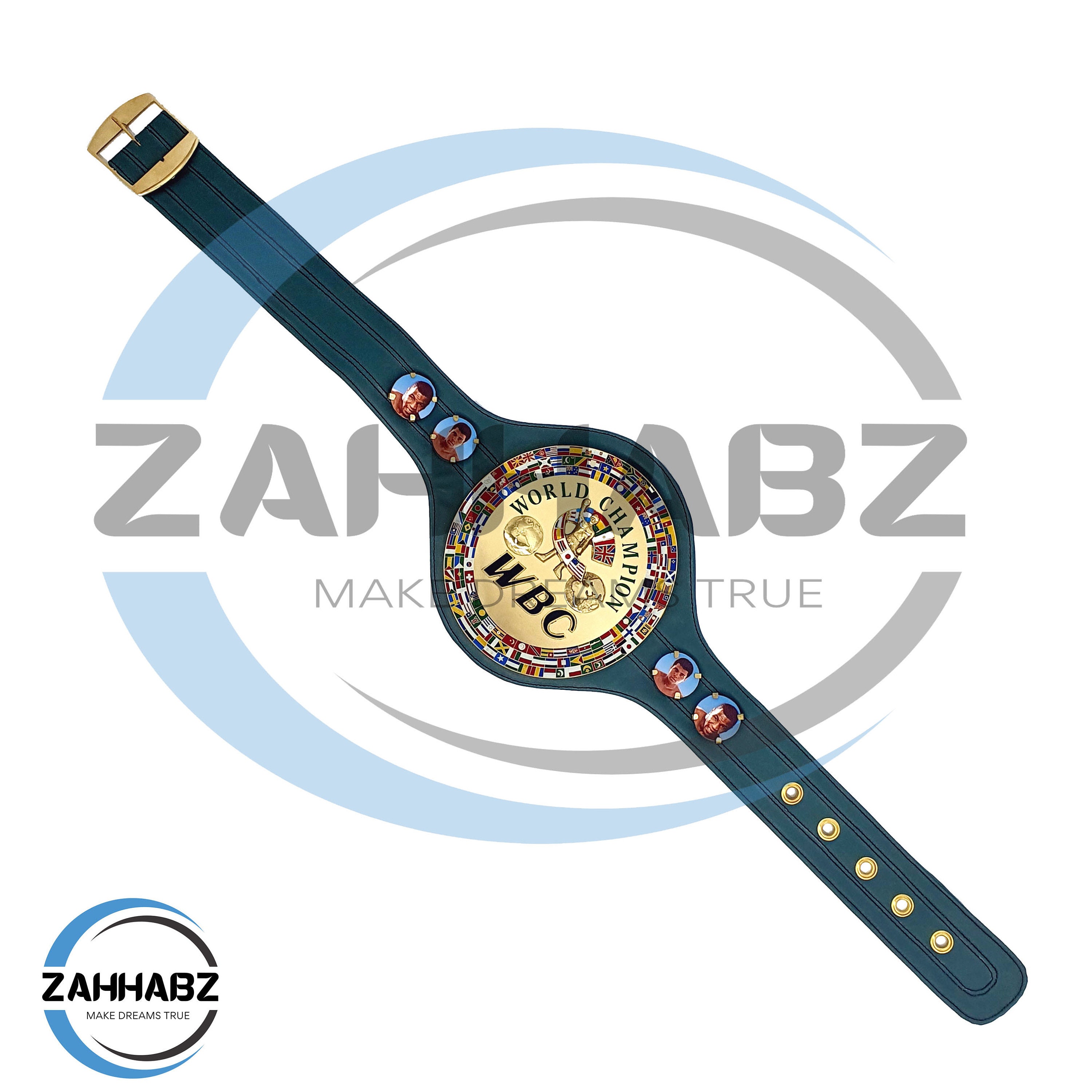 WBC Belt Replica World Boxing Champion Adult Size Green 2mm Brass ...