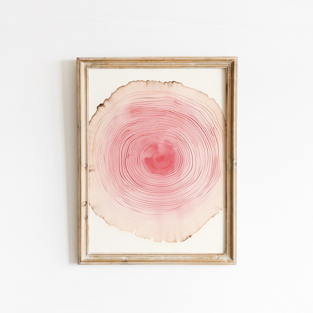 Pink Tree Rings Poster PRINTABLE ART Preppy Tree Wall Art - Etsy