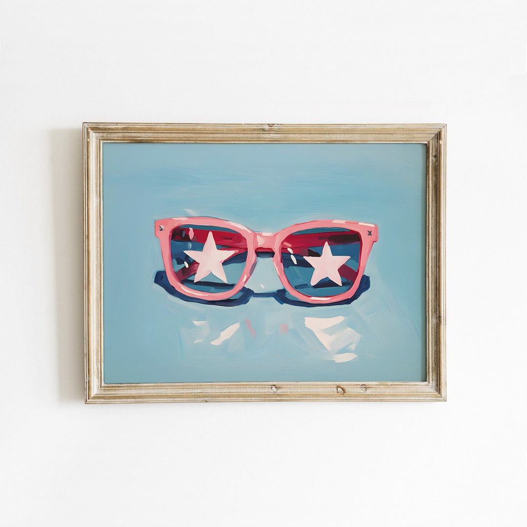 Star Sunglasses Printable Poster Chic Wall Art Maximalist - Etsy
