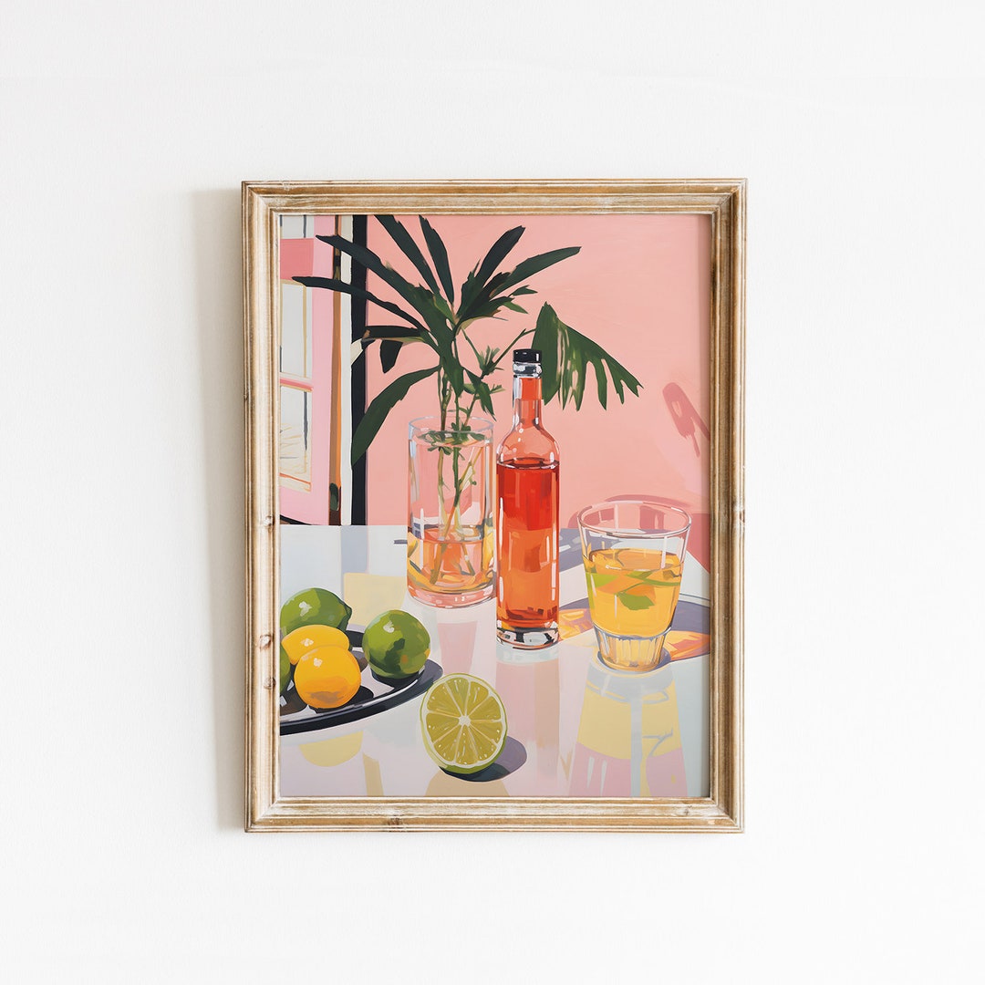 Cocktail Tray Printable Poster Bar Cart Poster Maximalist - Etsy