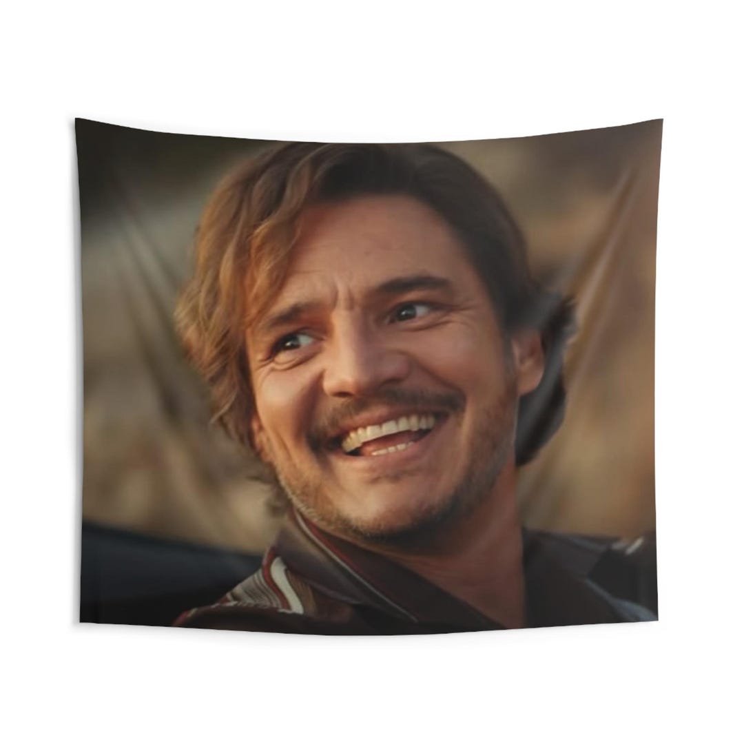 Pedro Pascal Funny Face Meme Indoor Wall Tapestries, Tapestry Wall ...
