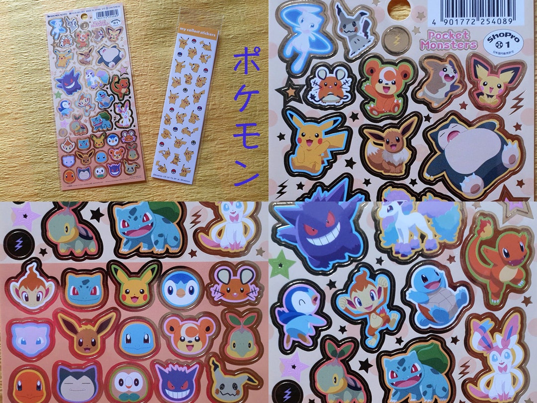 Pocket Monster 2 Stiker Sheet Pokemon Shiny Kira Kira Stickers Pikachu ...