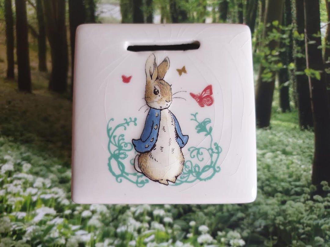 Peter Rabbit Cube Ceramic Newborn Baby Moneybox Illustrations of ...
