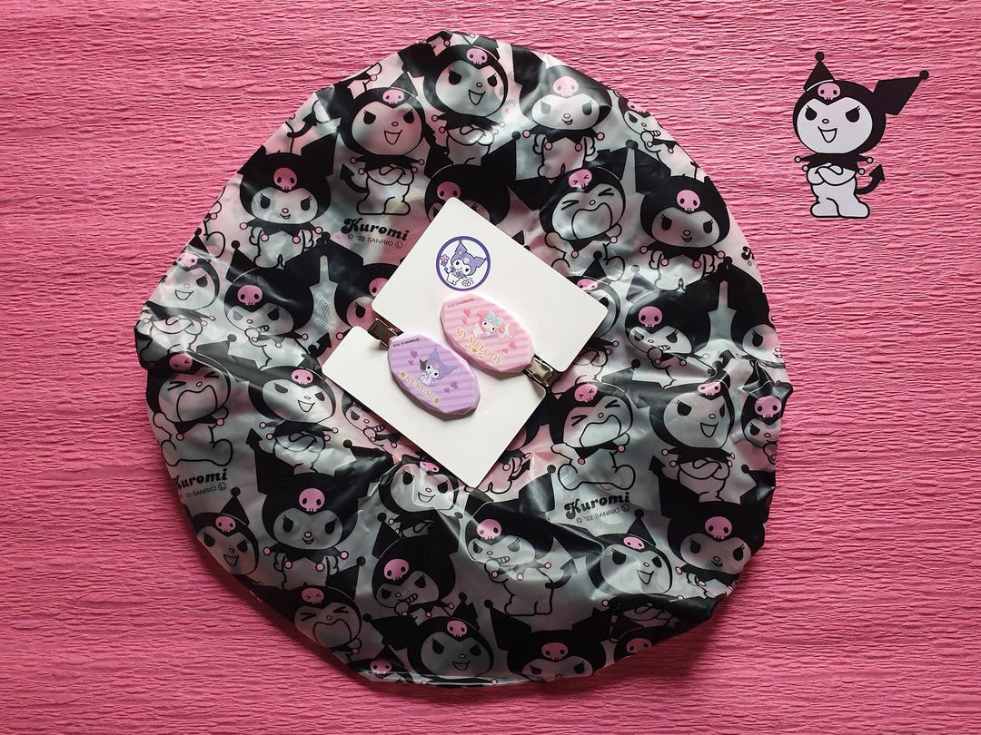 Kuromi Design Bath & Beauty Goods- Kuromi Patterned Cute Shower Cap ...