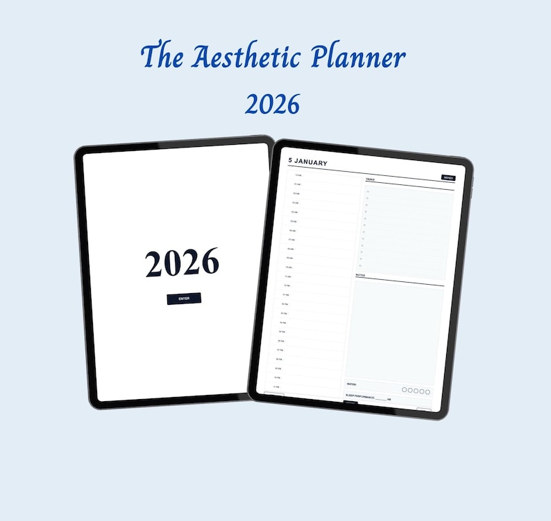 2026 Digital Planner, Vertical Hourly Weekly & Daily, Goodnotes iPad ...