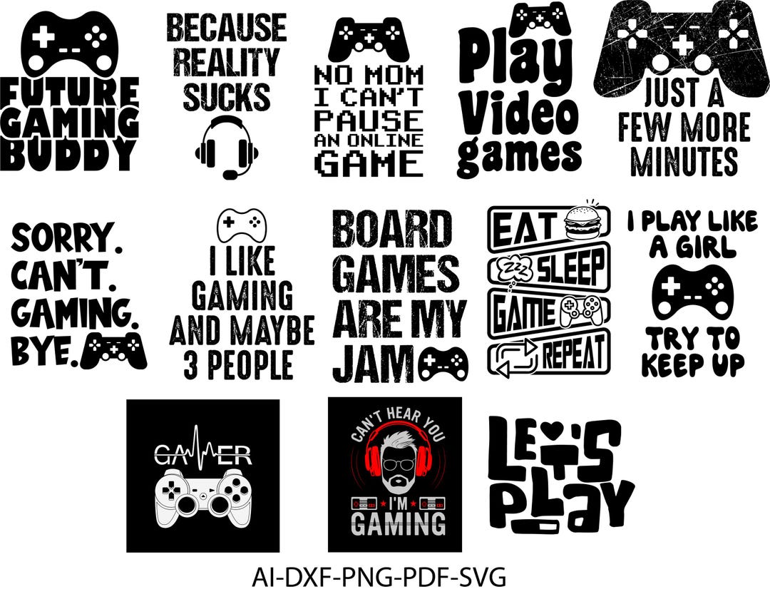 Gamer SVG Bundle, Funny Gamer SVG, Gamer Svg, Video Games Svg, Game ...