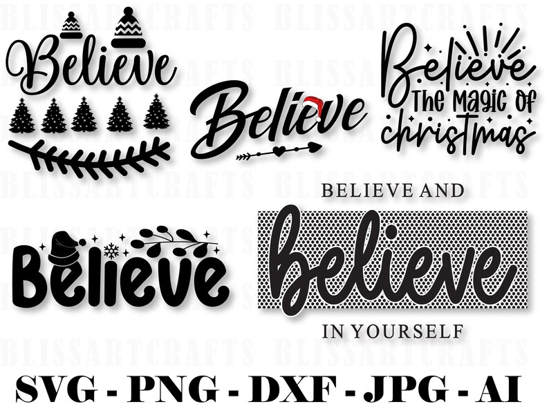 Believe Silhouette Cricut Believe SVG, Christmas Family Shirts SVG ...