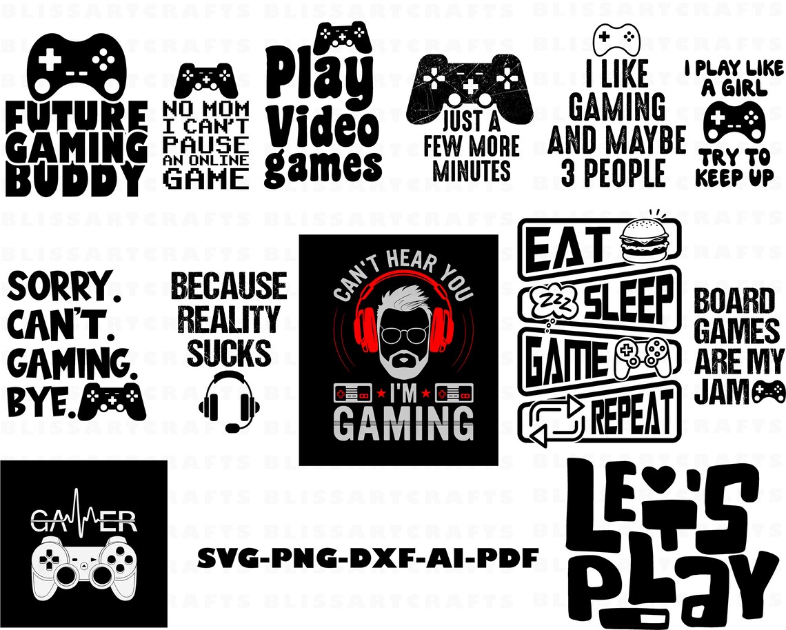 Gamer SVG Bundle, Funny Gamer SVG, Gamer Svg, Video Games Svg, Game ...