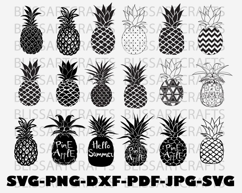 Pineapple SVG Bundle, Pineapple PNG Bundle, Pineapple Clipart, Fruit ...