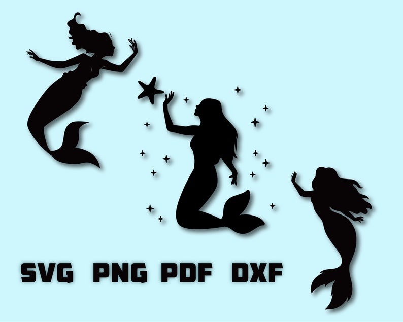 Mermaid Bundle Svg, Mermaids Svg Cute Clipart Cricut, (svg, Png, Dxf ...