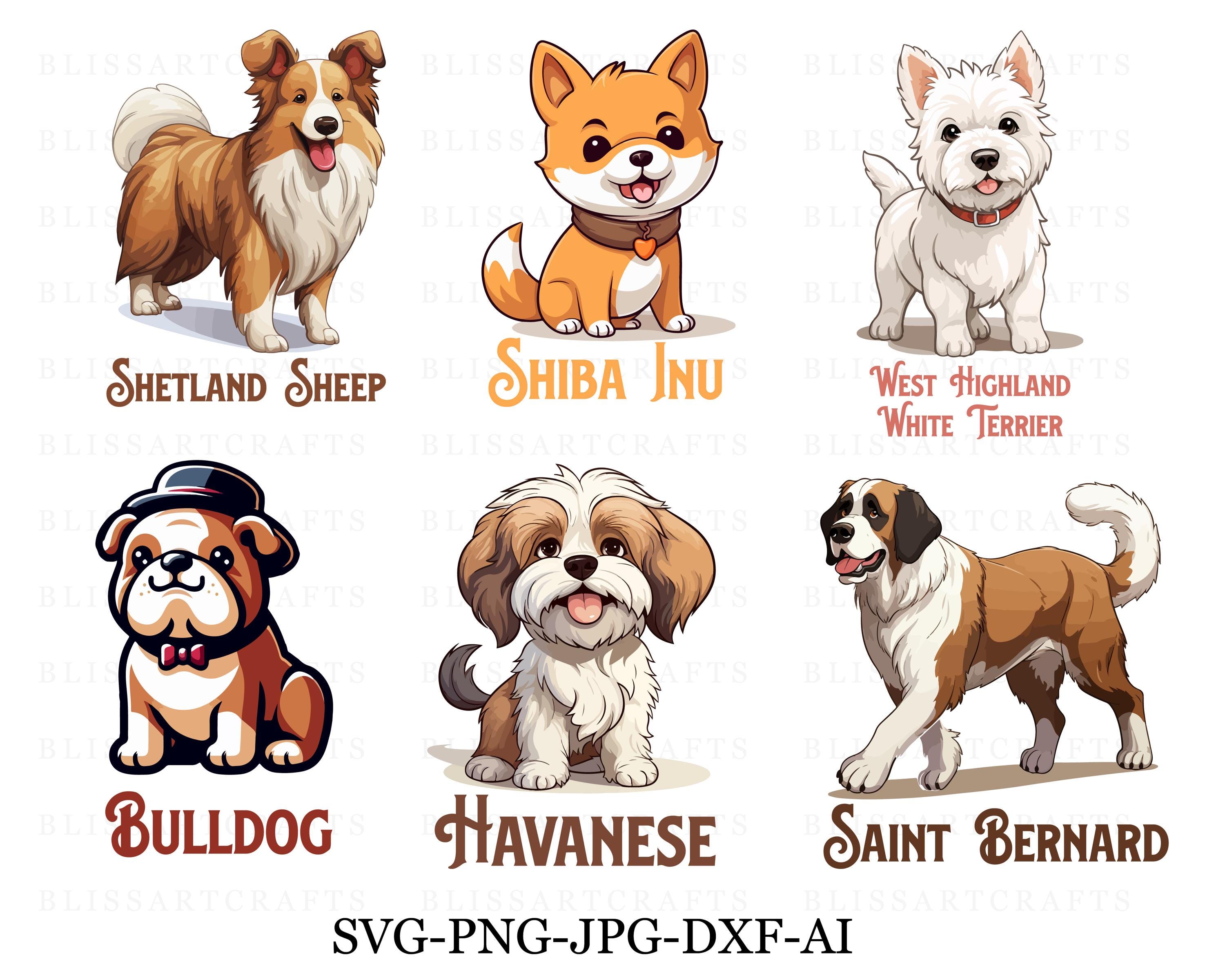 Dog Breeds SVG Bundle, Digital Line Art & Minimalist Vector Dogs, SVG ...