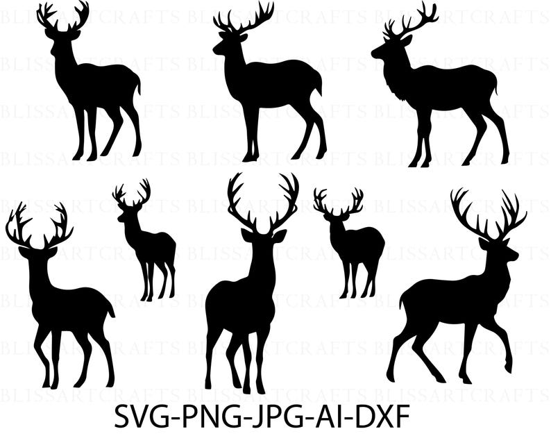 Deer Bundle Svg,deer,nature Deer Svg File, Mountains Svg File, Animals ...