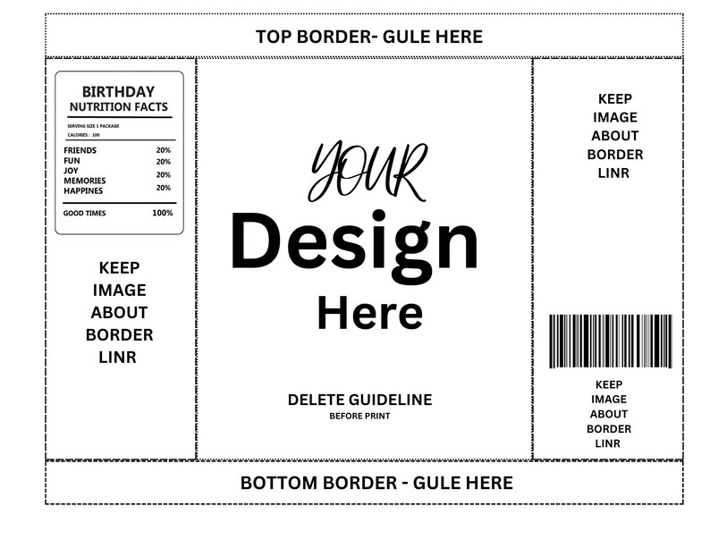 Editable Chip Bag Template Canva: Party Favor Label (digital Download ...