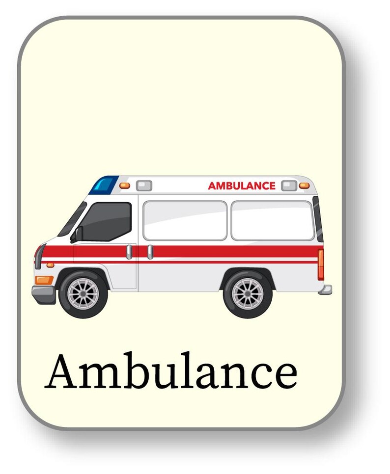 Vehicles Flash Cards: Montessori Learning for Toddlers (printable ...