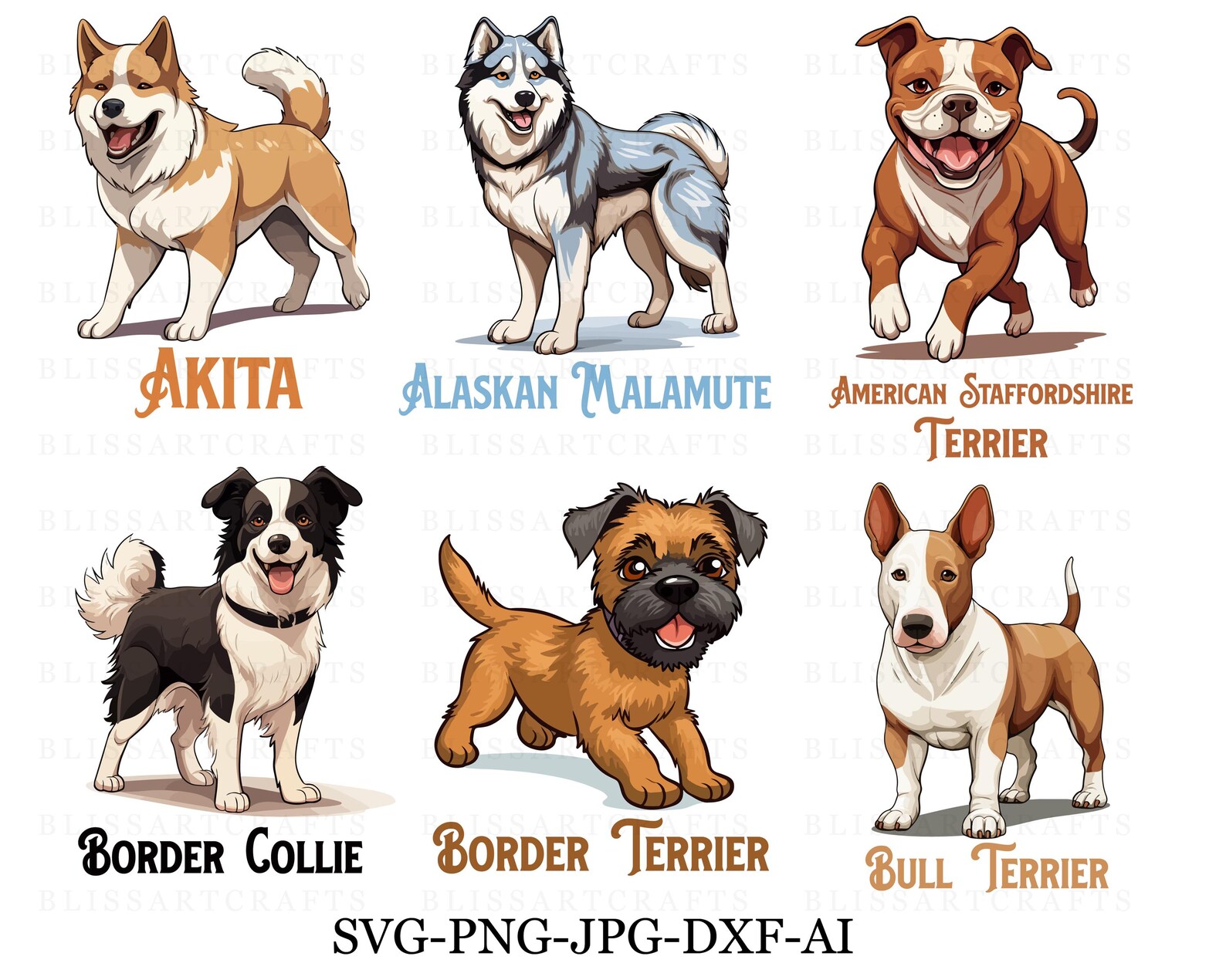 Dog Breeds SVG Bundle, Digital Line Art & Minimalist Vector Dogs, SVG ...