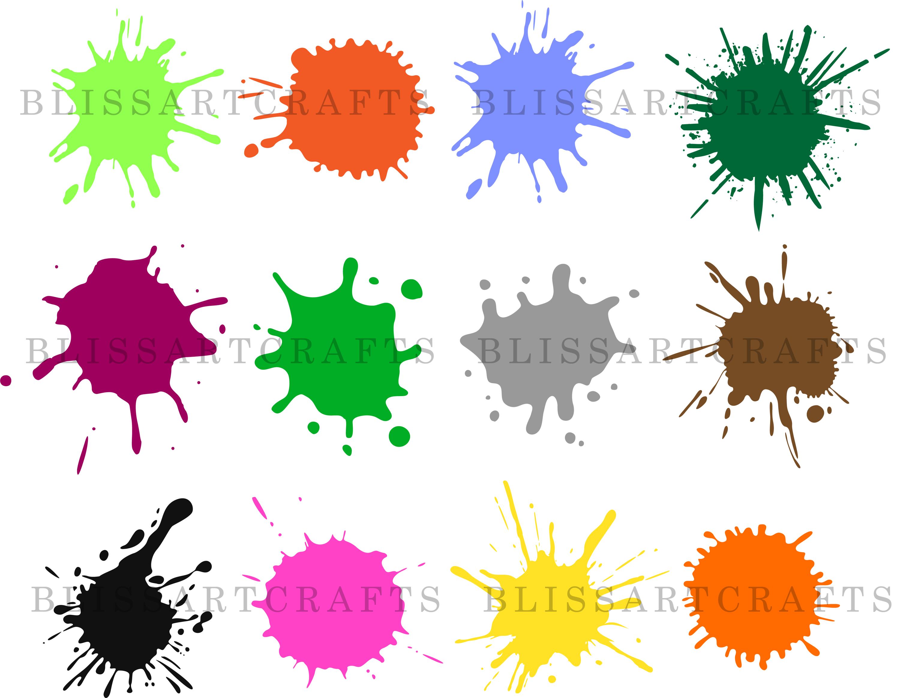 Paint Splatter SVG, Bundle, Paint Splats Svg, Paint Svg,splash Svg, Ink ...