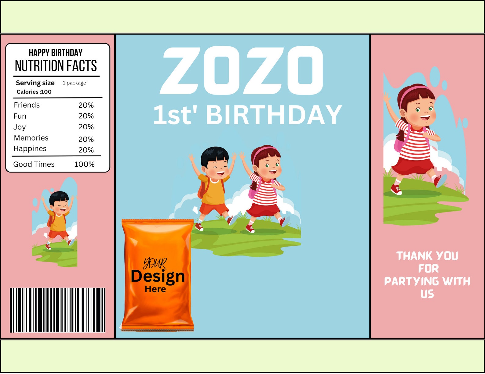 Editable Chip Bag Template Canva: Party Favor Label (digital Download ...