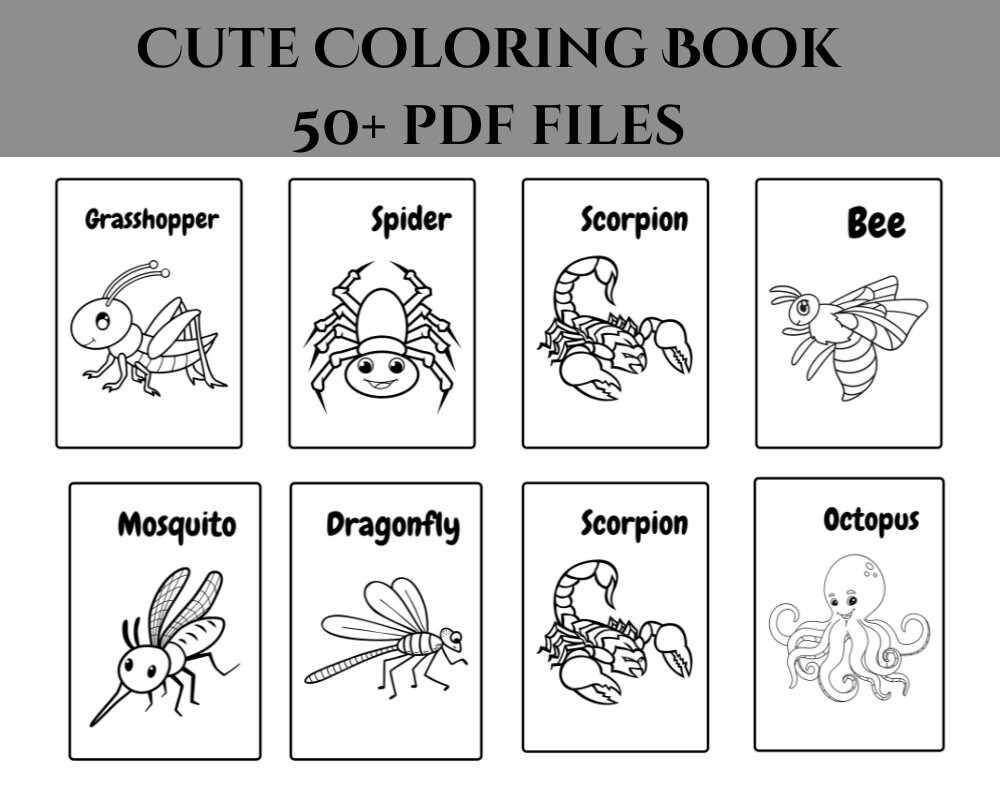 Animal Coloring Book Printable Coloring Pages for Kids, Toddlers ...