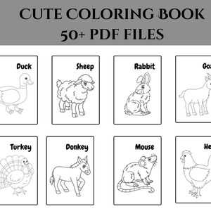 Animal Coloring Book Printable Coloring Pages for Kids, Toddlers ...