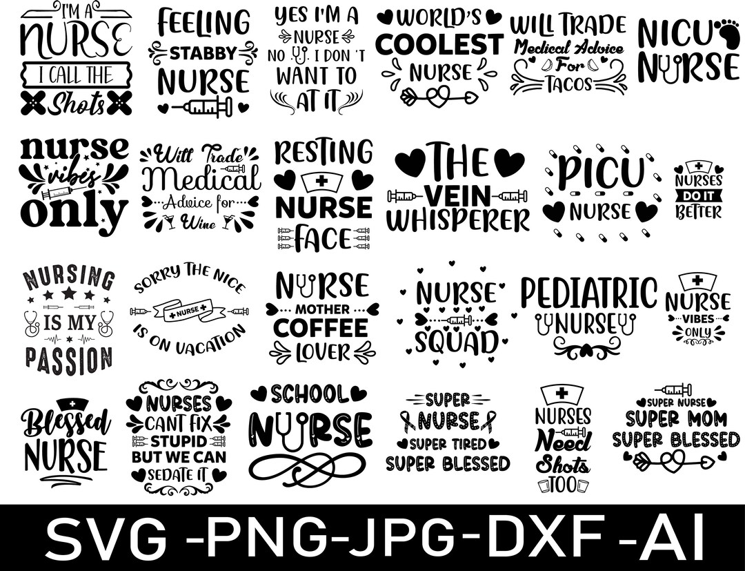 Nurse SVG Bundle, Nurse Quotes SVG, Nurse Clipart, Nurse Life, Doctor ...