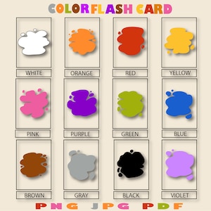 Printable Montessori Colors Flash Cards: Educational Materials for Kids ...