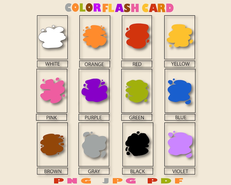 Printable Montessori Colors Flash Cards: Educational Materials for Kids ...