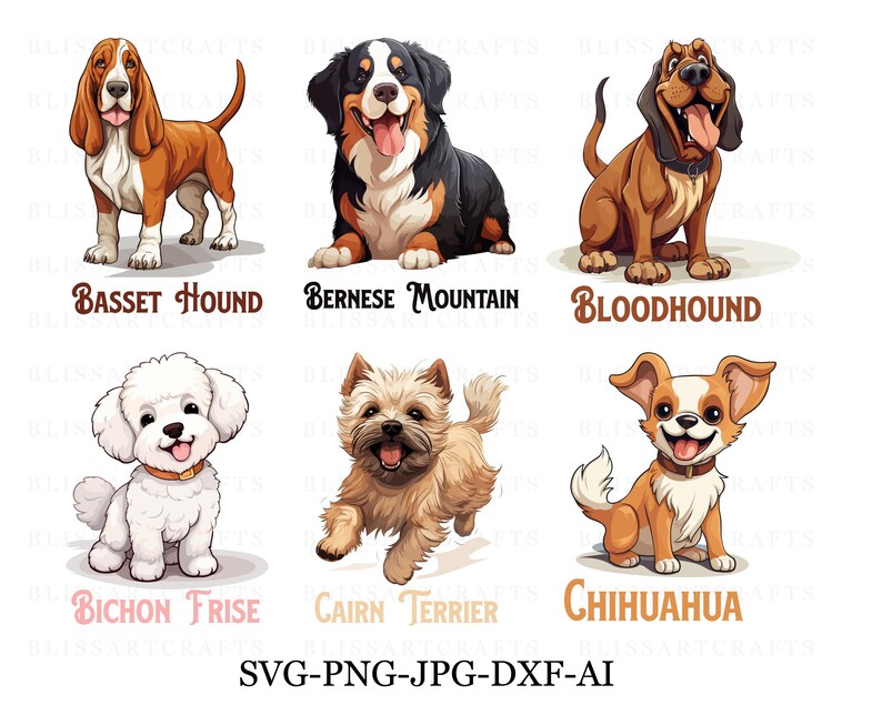 Dog Breeds SVG Bundle, Digital Line Art & Minimalist Vector Dogs, SVG ...